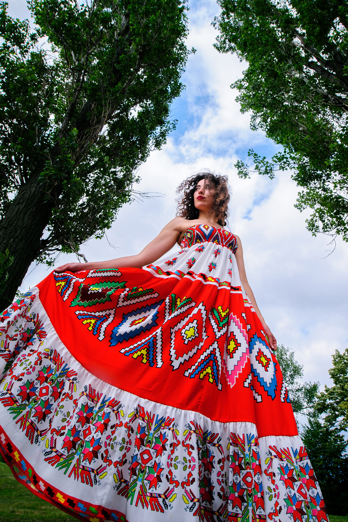 Boho Dress Long Sleeves | JOLLIA Exclusive Red Prints